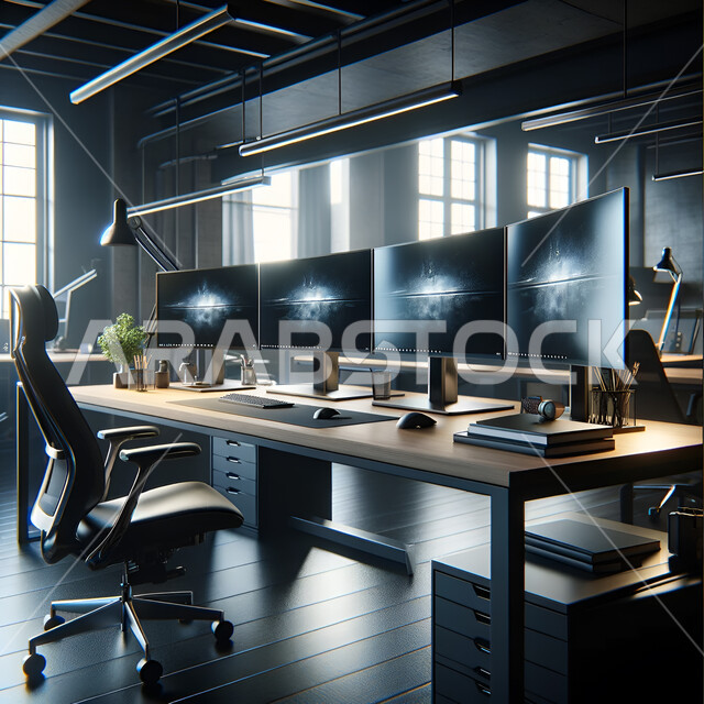 Integrating business with technology and technology, modern offices in ...