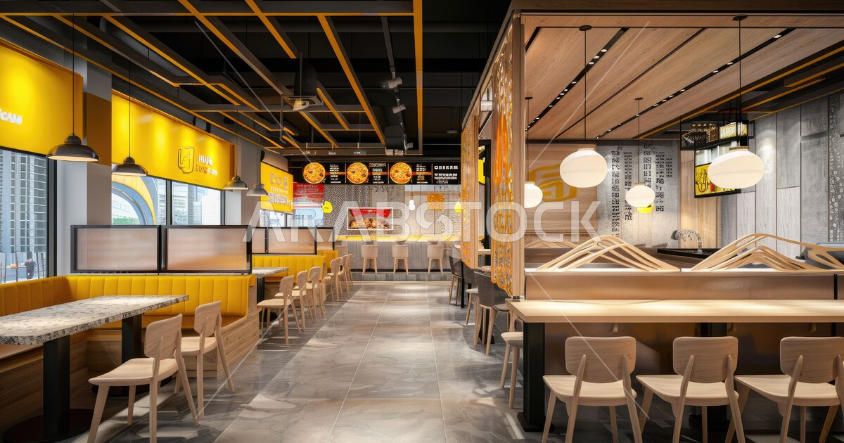 الديكورات والتصاميم الداخلية للكافيهات والمطاعم، صالة مطعم ومقهى ...
