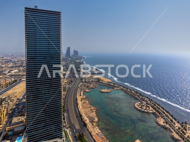 The main business headquarters tower in the city of Jeddah, the view of ...