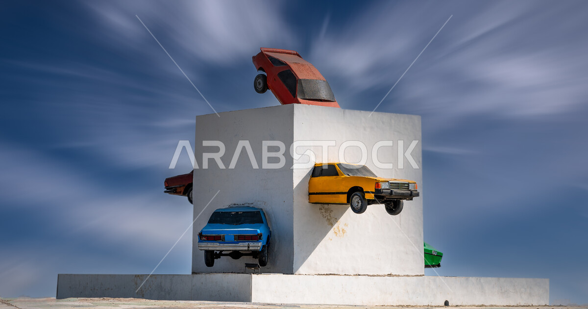 Car Cube Square, an old roundabout located on the Jeddah Corniche ...