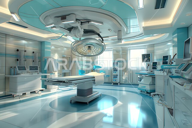 A room equipped with modern medical tools and devices, the use of ...