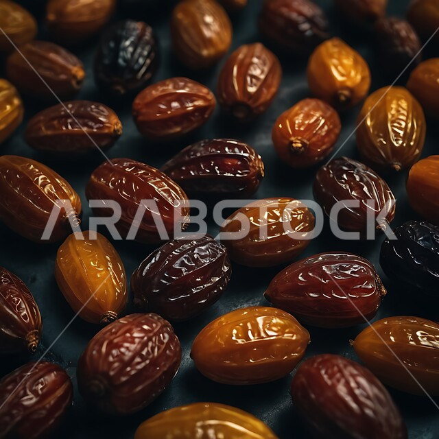 Different types of delicious, healthy dates, harvesting palm trees on ...