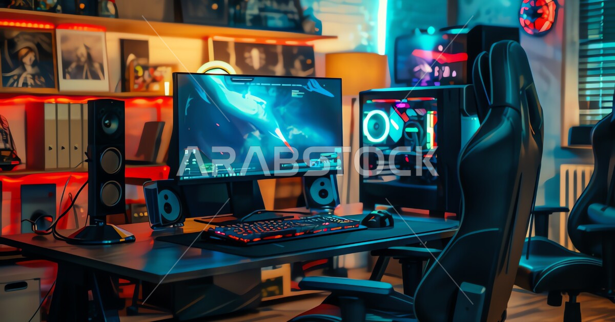 Electronic games store, youth entertainment activities, a room full of ...