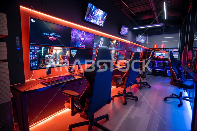 PlayStation gaming hall, electronic games store, youth entertainment ...