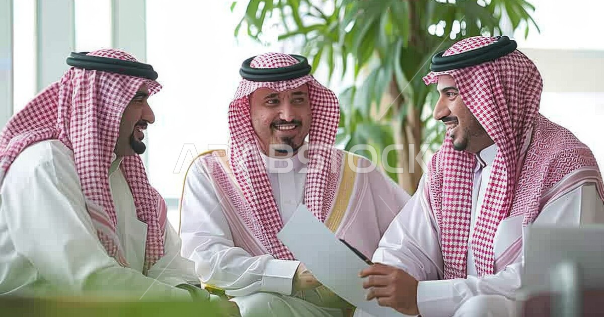 Gestures and expressions of integration and pleasure, a group of Saudi ...