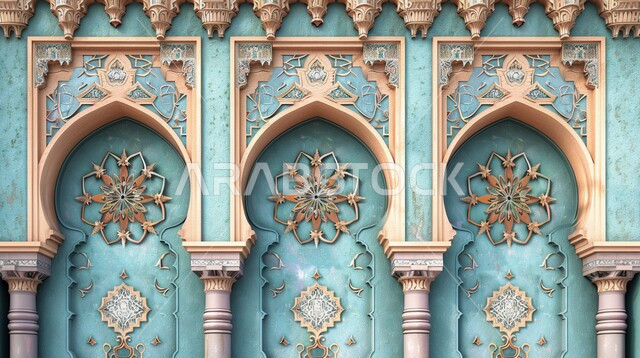 Worship and closeness to God, arches and columns decorated with ...