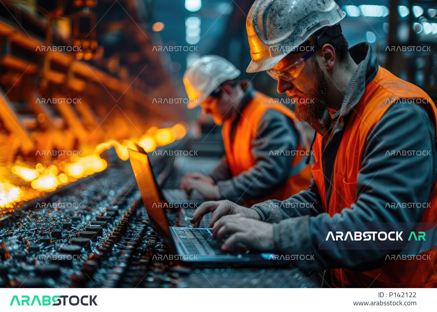 Saudi professions and jobs, a picture from the side of two Saudi and ...