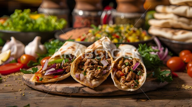 Fast food meals in Saudi Arabia, restaurants with oriental Arabic food ...