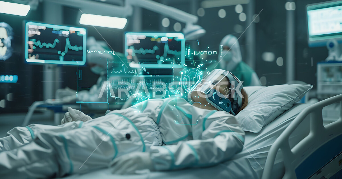 البنية التحتية للمستشفيات الذكية والمتطورة في المستقبل, مريضة عربية ...