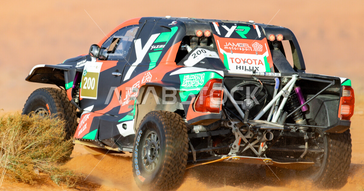 The World Desert Rally Championship, car racing on sand dunes, the ...