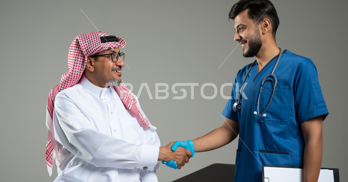 The concept of medicine and health care, a close-up portrait of an ...