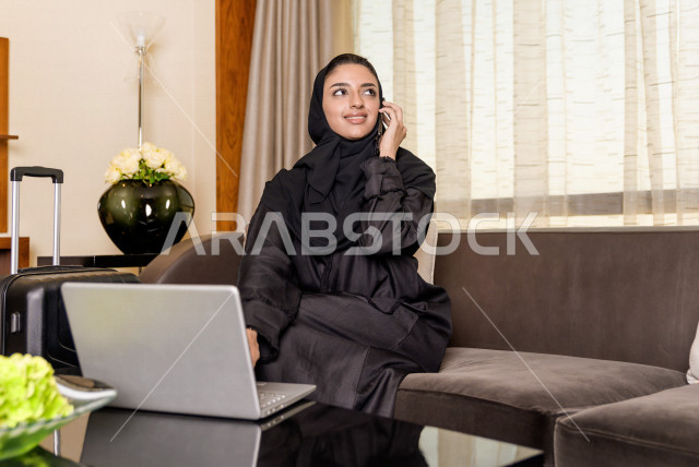 A Saudi business woman traveling for work and staying in one of the ...