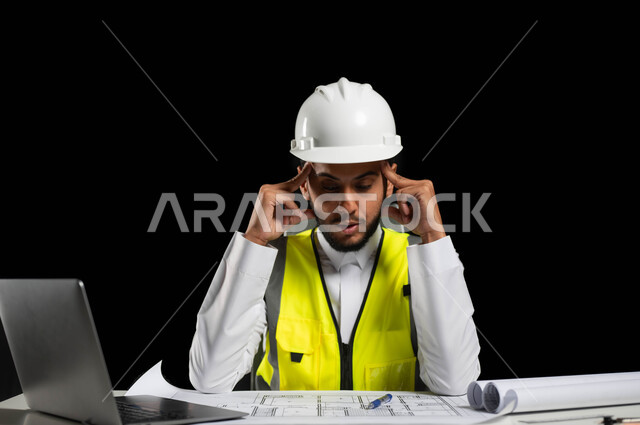 Feeling exhausted and tired, unable to continue working, portrait of a ...