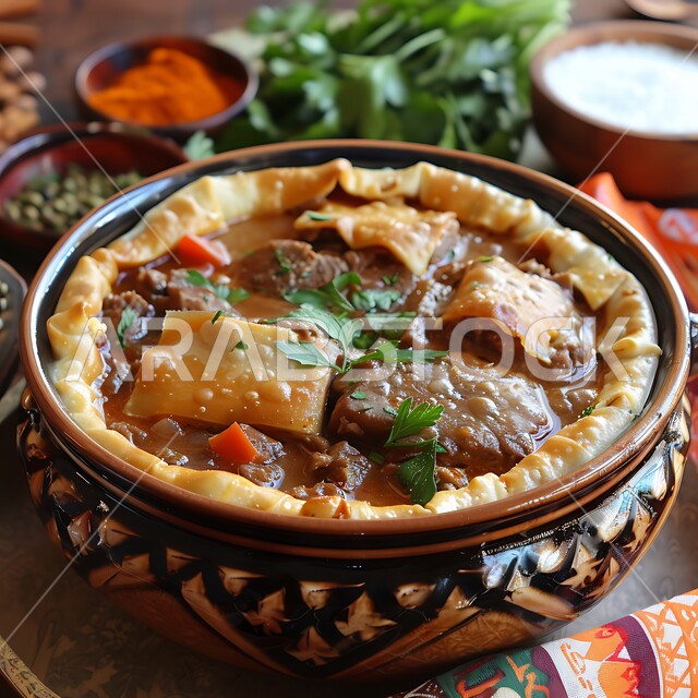 Foods and old Saudi famous dishes, a dish full of meat and fresh ...