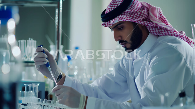Using sterile glass tubes to analyze various samples, medical ...