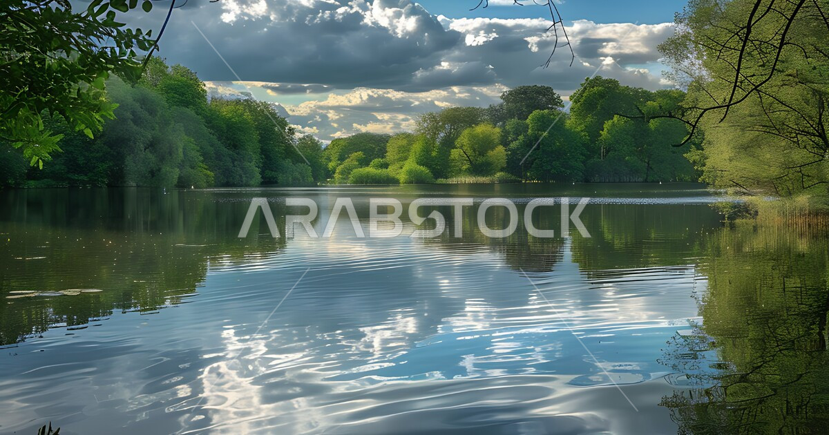 Natural reserves in the Kingdom of Saudi Arabia, oasis of green trees ...