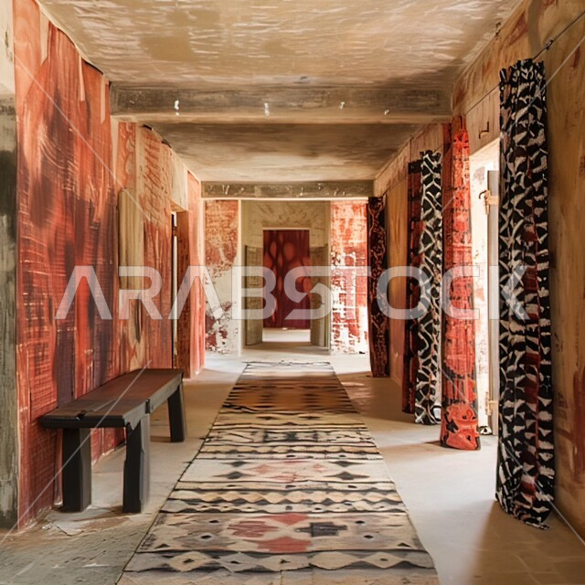 Oriental inscriptions and decorations on Saudi Arabian carpets and rugs ...