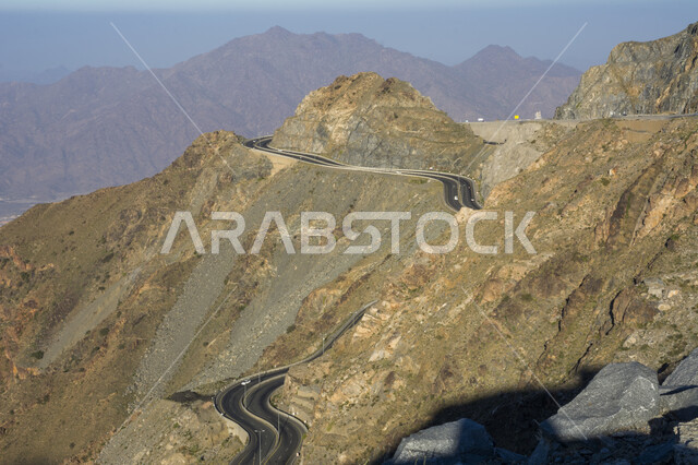 Enjoying the natural scenery in the city of Taif, the high mountain ...