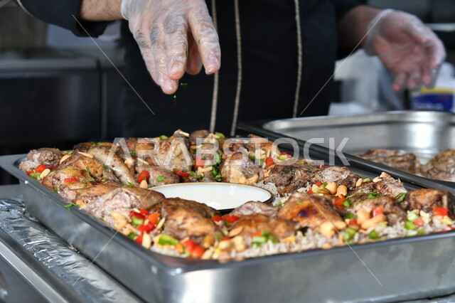 A chef preparing food, Saudi cuisine meals, dishes from popular ...