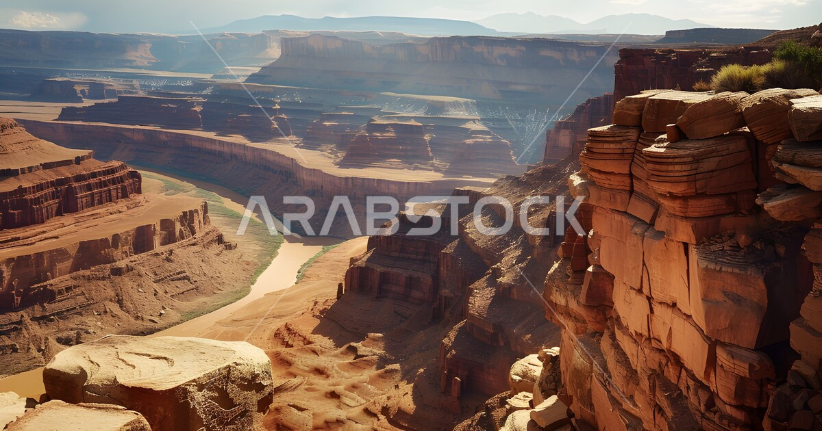 Rock formations and formations, terrain in mountain peaks and heights ...