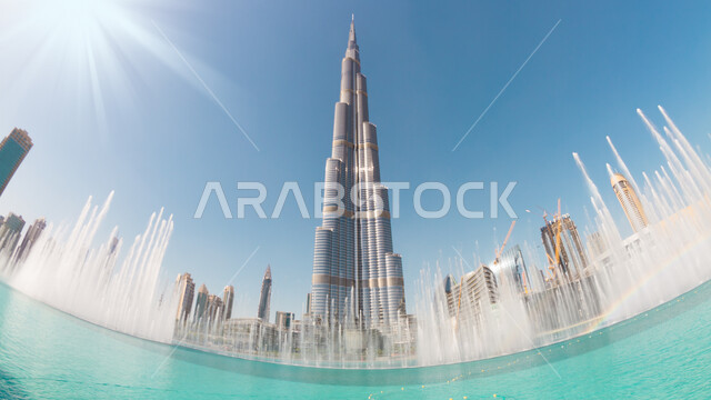 Burj Khalifa in Dubai, the waterfront in the United Arab Emirates ...
