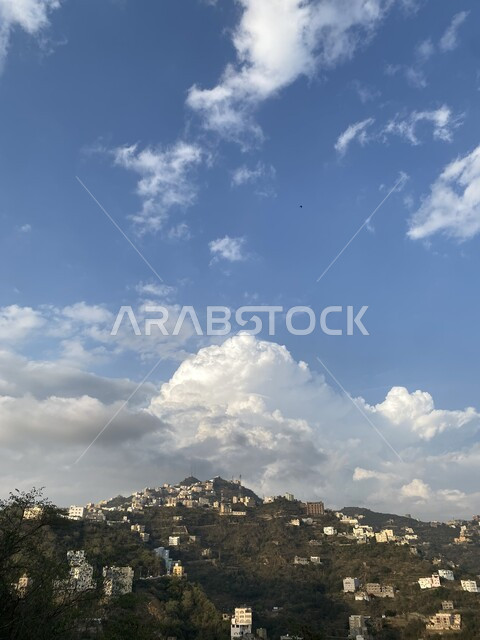 Illuminated ancient houses and residential buildings, famous landmarks ...