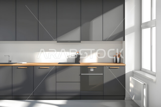 The elegant and simple interior decoration of Saudi kitchens, the ...