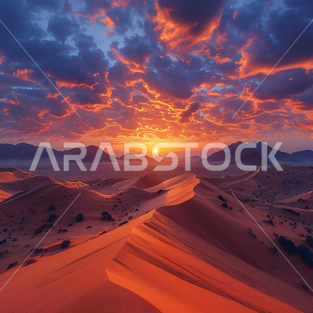 Desert landscape in the Kingdom of Saudi Arabia, desert areas in Saudi ...