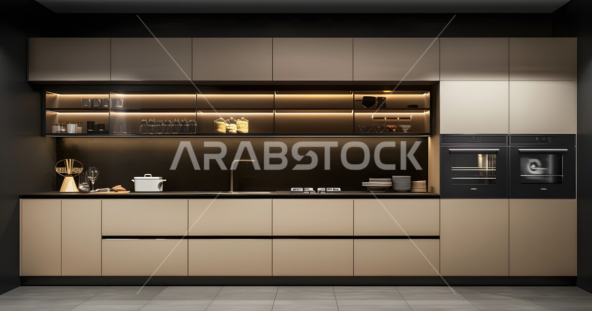 Sophisticated interior decor for an elegant kitchen, modern design of ...