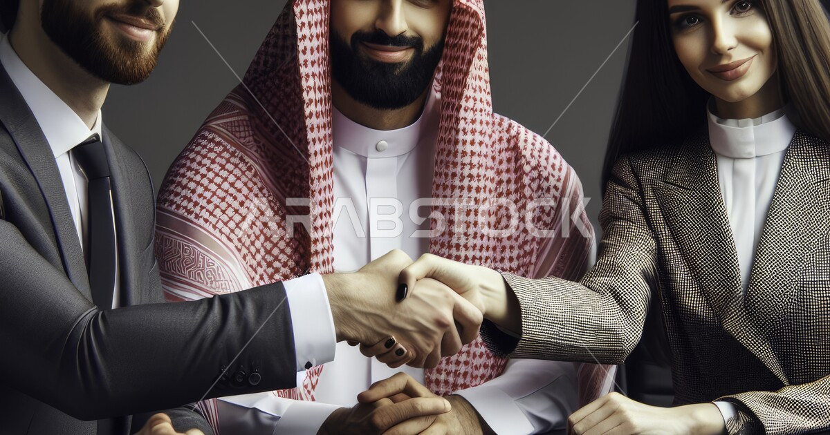 تحقيق تعاون ناجح بين الشركات السعودية، مجموعة من الموظفين العرب ...