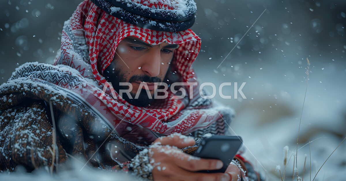Using advanced modern technical devices, a cold snowy atmosphere, a ...