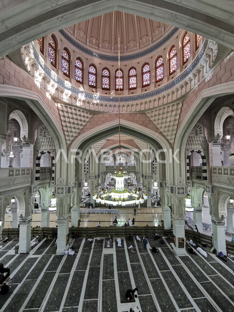 Sacred Islamic religious landmarks, an interior picture of the Grand ...
