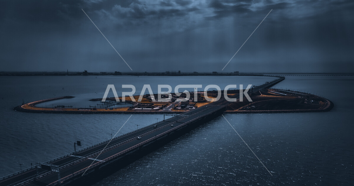 A sea view of the islands, long historical bridges, coastal landscapes ...