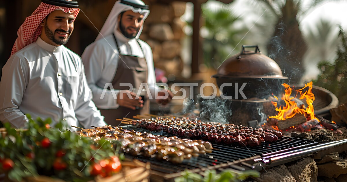 Preparing and preparing delicious foods for family outings in natural ...