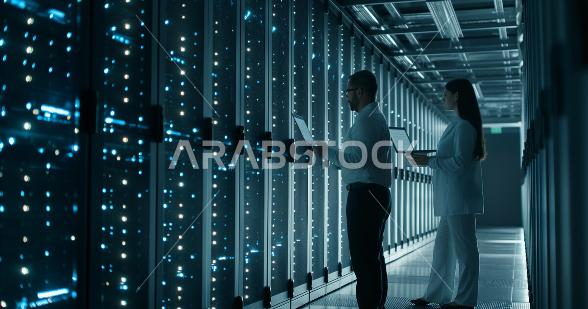 Cloud storage network, management of the server control room and giant ...