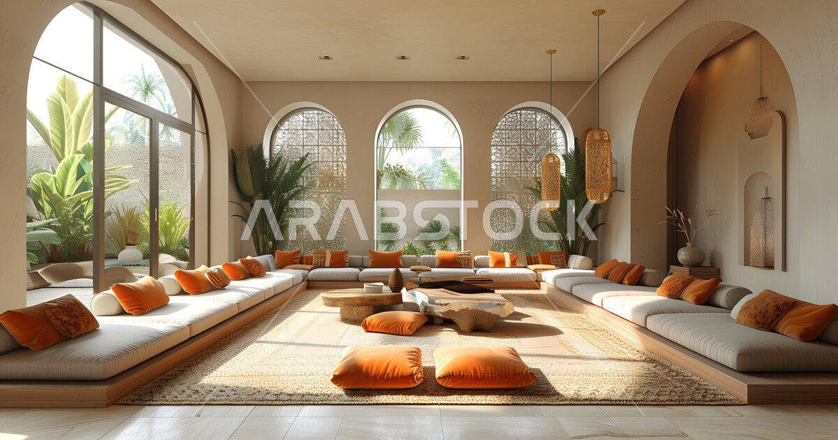 واجهه زجاجية مطلة على الاشجار والنباتات الخضراء، التصاميم الداخلية لغرف ...