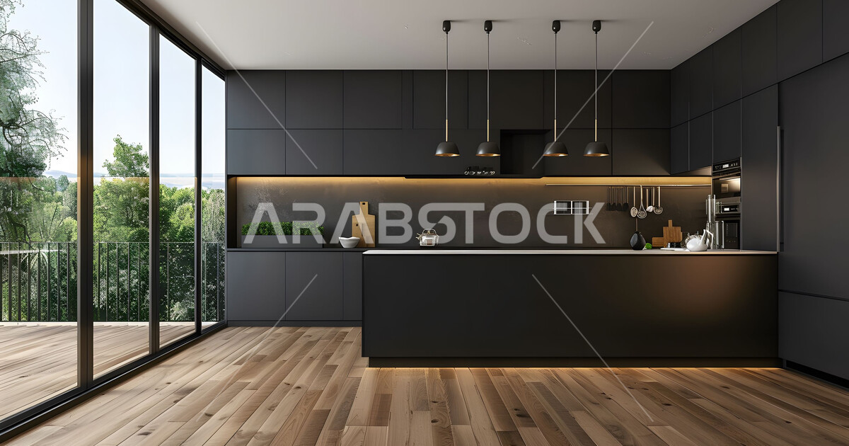 Sophisticated interior decor for an elegant kitchen, modern design of ...