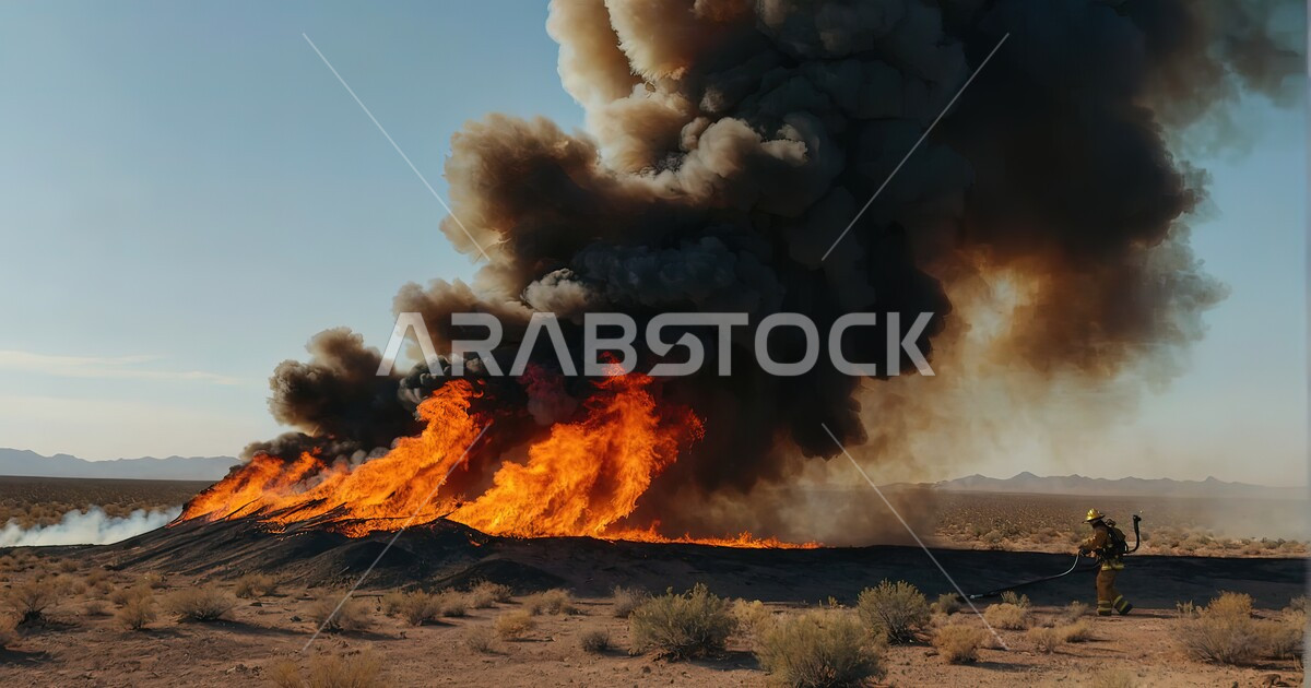 Firefighters wearing fire-resistant uniforms work to extinguish and ...