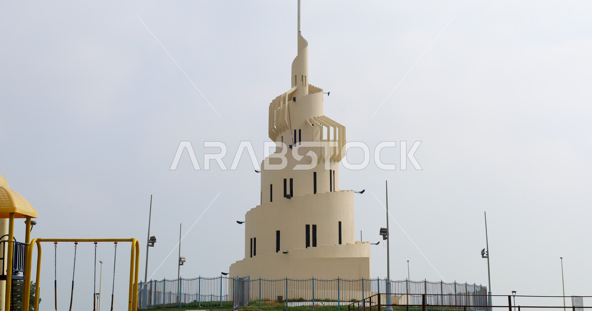 Coastal areas in Saudi Arabia, Mallawi Tower on Al Marjan Island on ...