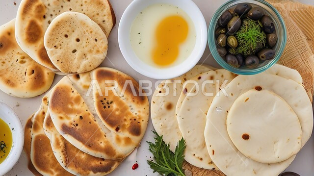 Local and national Saudi cheeses and dairy products, a vertical ...