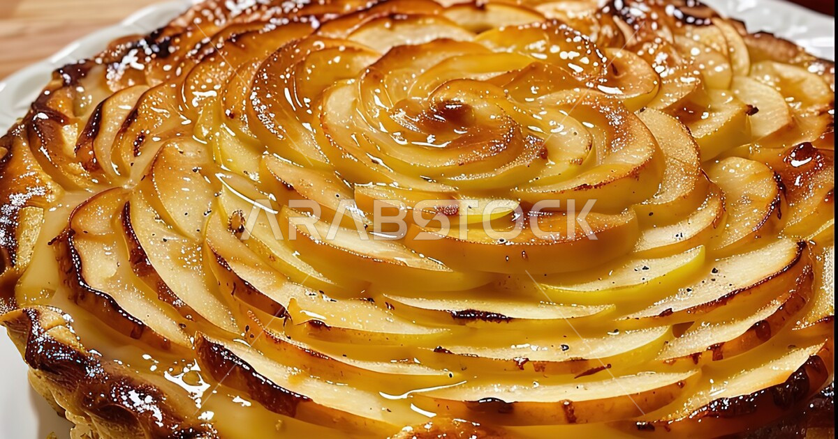 Eastern Arab food, restaurants and kitchens in the Kingdom of Saudi Arabia, a close-up of apple ...