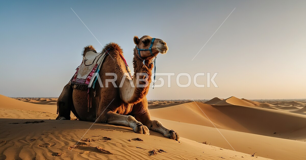 Wild natural reserves for caring for camels and camels in desert areas ...