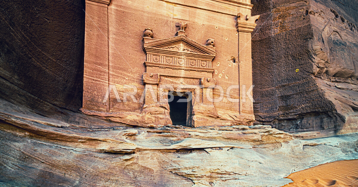 Al-Farid Palace Gate in Mada'in Saleh in Al-Ula Governorate, rock ...