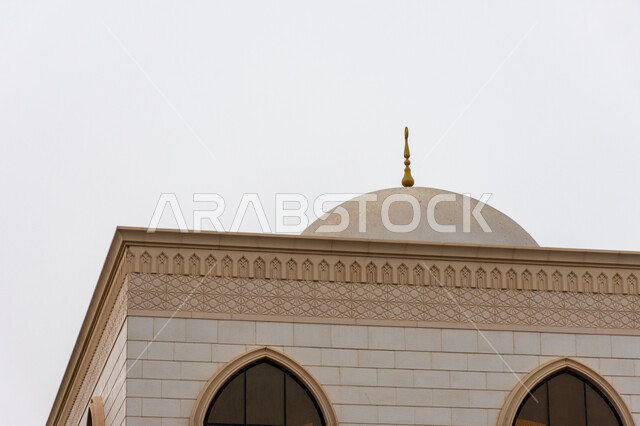 The dome of the mosque in the Arab style, establishing prayer and ...