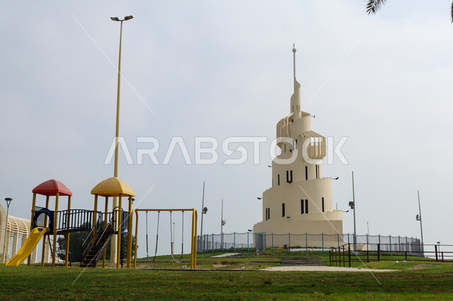 Al-Malwiya Tower on Al-Marjan Island on the Dammam Corniche by day ...