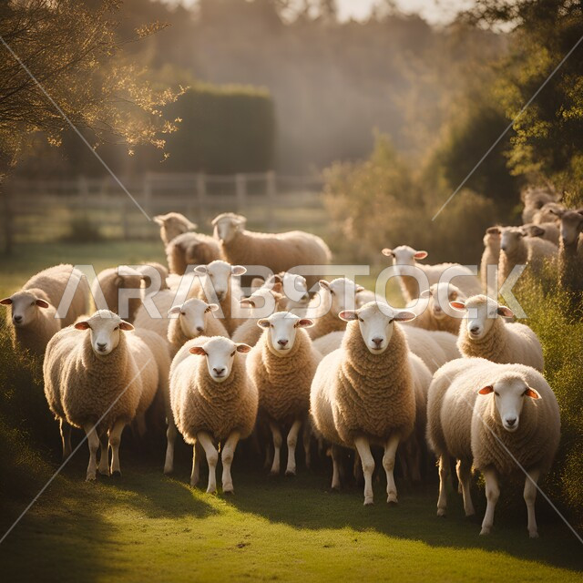 Eid al-Adha sacrifice and offering, a three-dimensional drawing of a ...