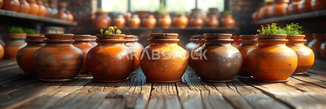 A store selling pottery utensils in a traditional popular market in the ...