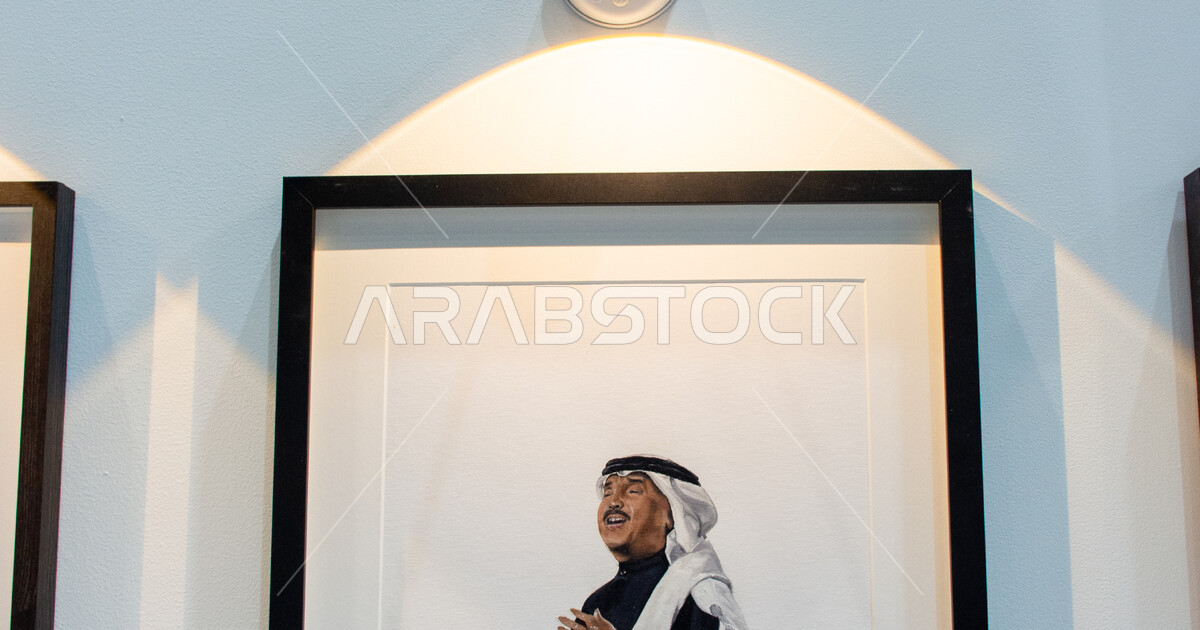 Arab artist Muhammad Abdo in an artistic painting at the Abu Dhabi ...