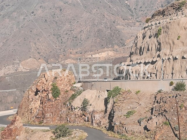 Mountainous nature in the city of Abha, mountain peaks and heights in ...