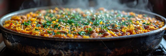 Saudi mash soup with chickpeas rich in spicy flavors garnished with ...